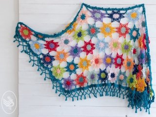 Colourful Cosy Flower Shawl | Durable