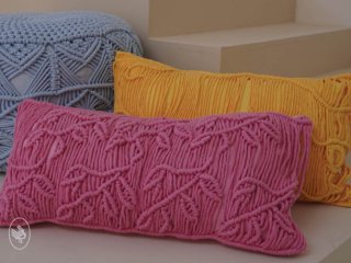 Pattern Macrame Cushions Yellow and Pink | Durable